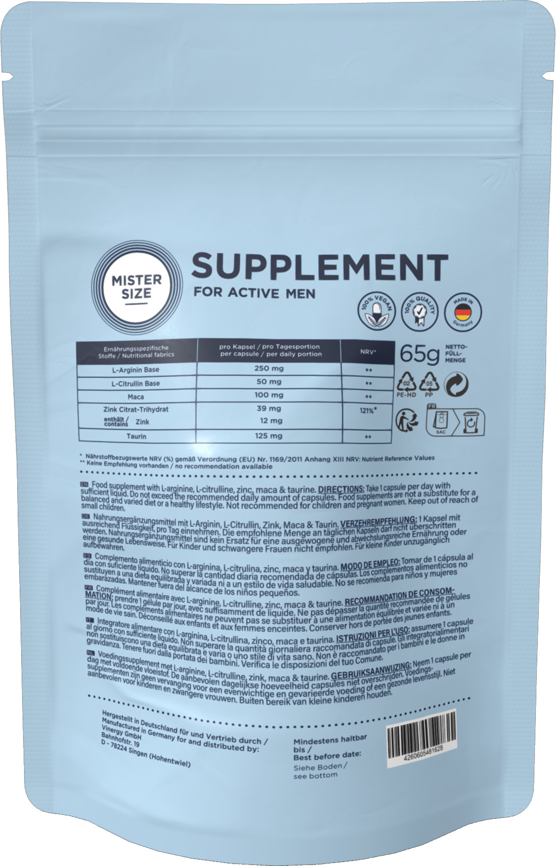 MISTER SIZE Supplement for active men